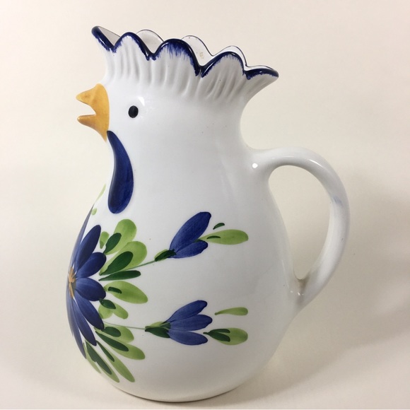 pizzato | Accents | Pizzato Italian Blue And White Chicken Pitcher Hand ...